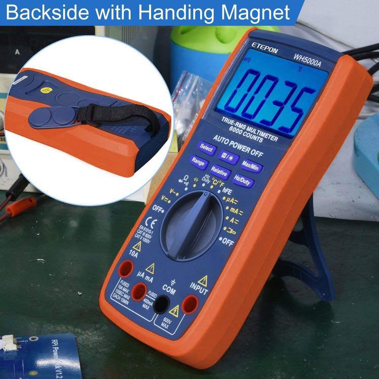 ETEPON Digital Multimeter 6000 Counts True RMS Auto Manual Raging Volt ...
