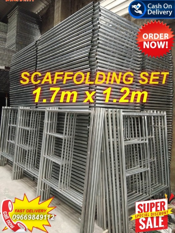 G.I. Scaffolding Set 1.7m x 1.2m Sched 20 Sched 40 Good Quality ...