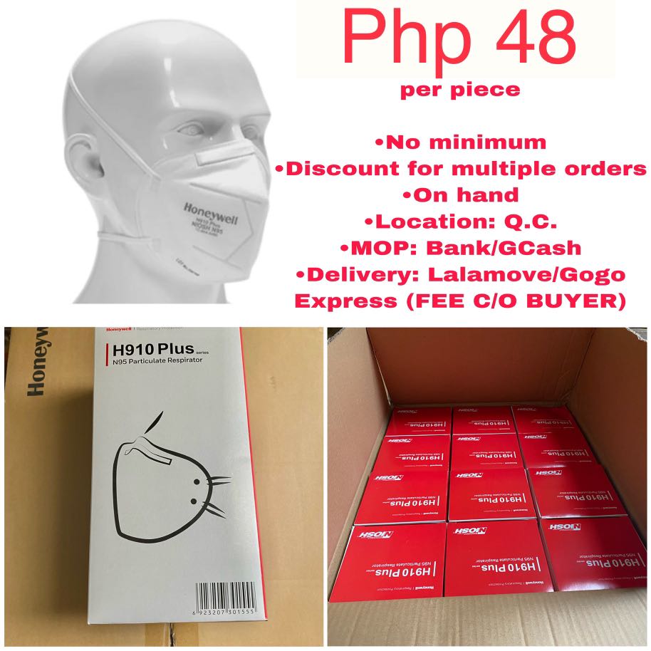 HONEYWELL N95 H910 Plus NIOSH, Health & Nutrition, Face Masks & Face Shields on Carousell