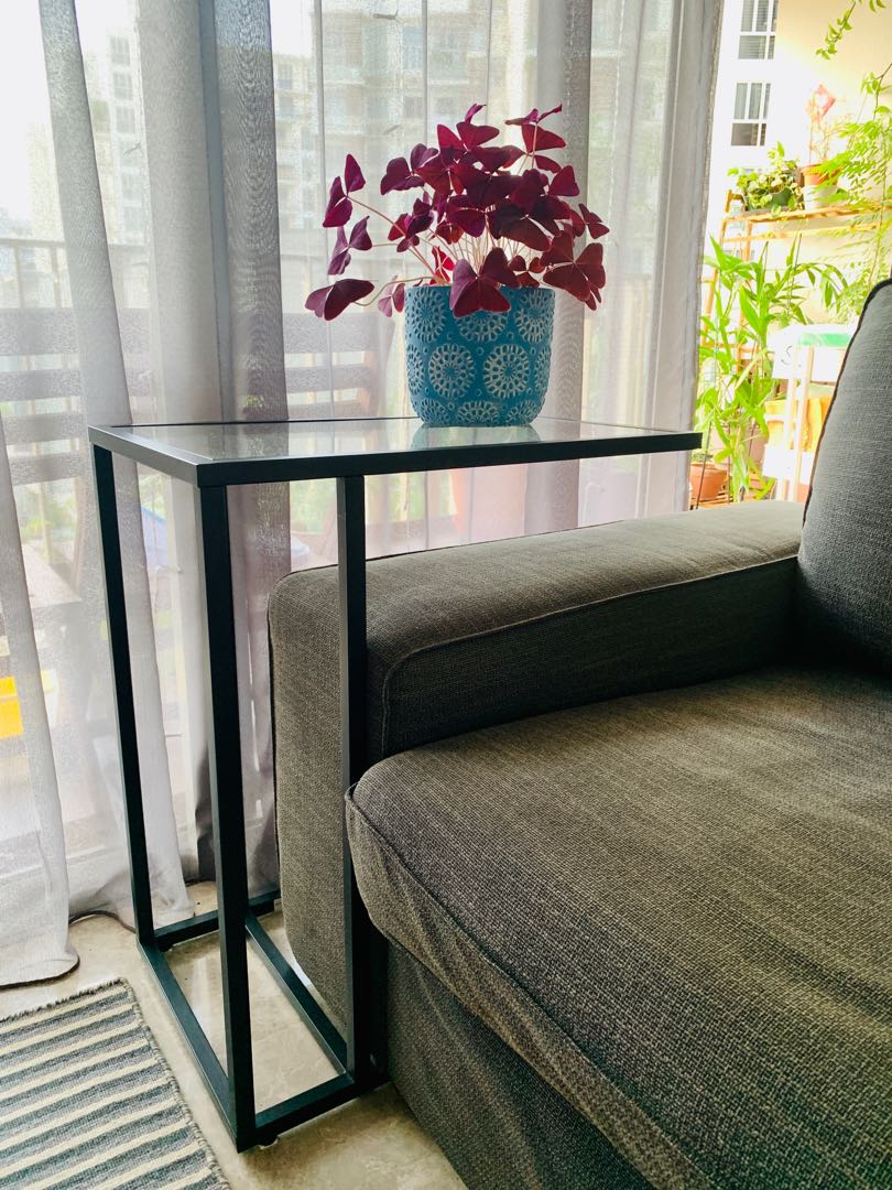 IKEA glass table/ stand, Furniture & Home Living, Furniture, Tables ...