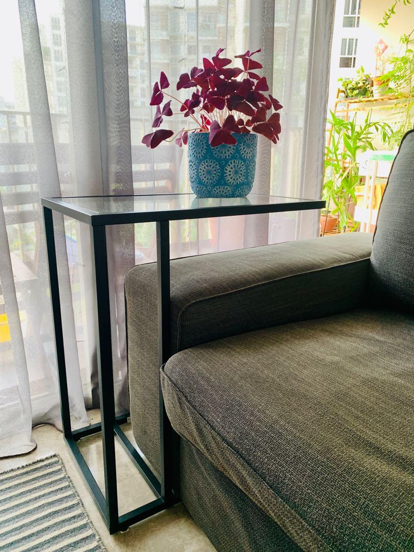 IKEA glass table/ stand, Furniture & Home Living, Furniture, Tables ...
