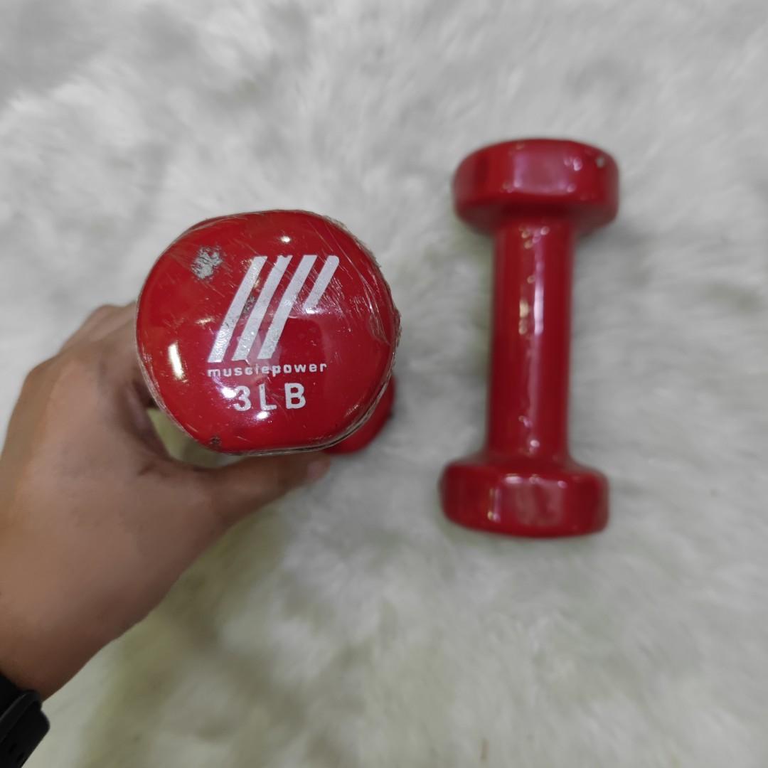 Muscle Power 3lbs PAIR na dumbell, Sports Equipment, Exercise & Fitness ...