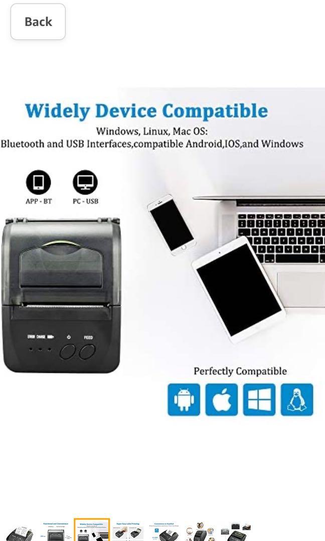 NETUM Bluetooth Receipt Printer, 58mm Mini Thermal POS Printer Portable ...