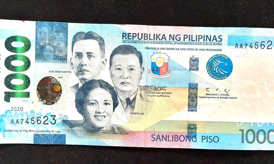 Philippines 1000 bill Double "AA" with unique serial numbers called ...