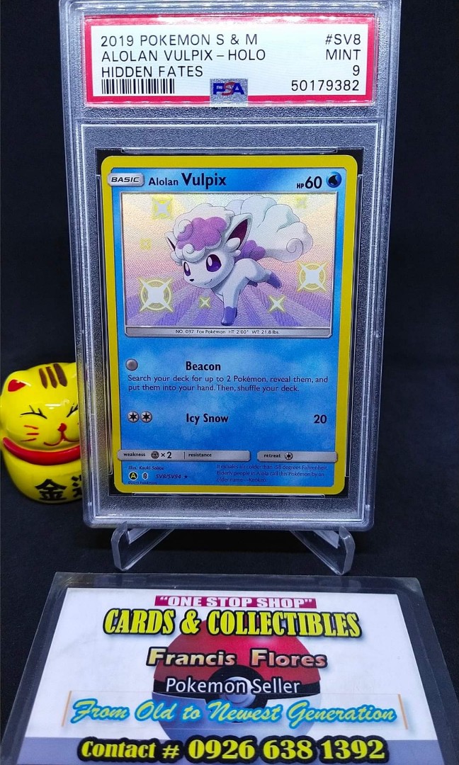 Pokemon GRADED Card - PSA 9: ALOLAN VULPIX # SV8 - HOLO (SUN & MOON ...