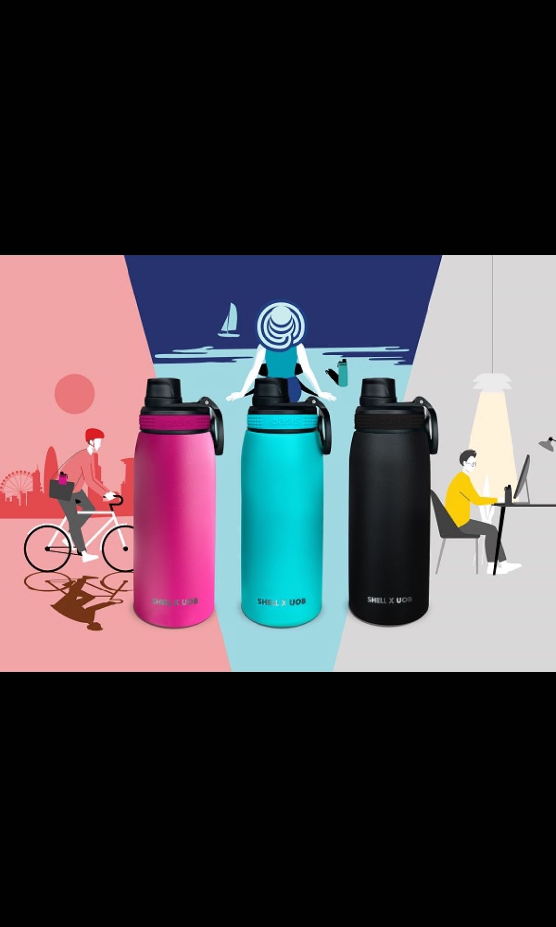 SHELL x UOB Oasis Sports Bottle, Everything Else on Carousell