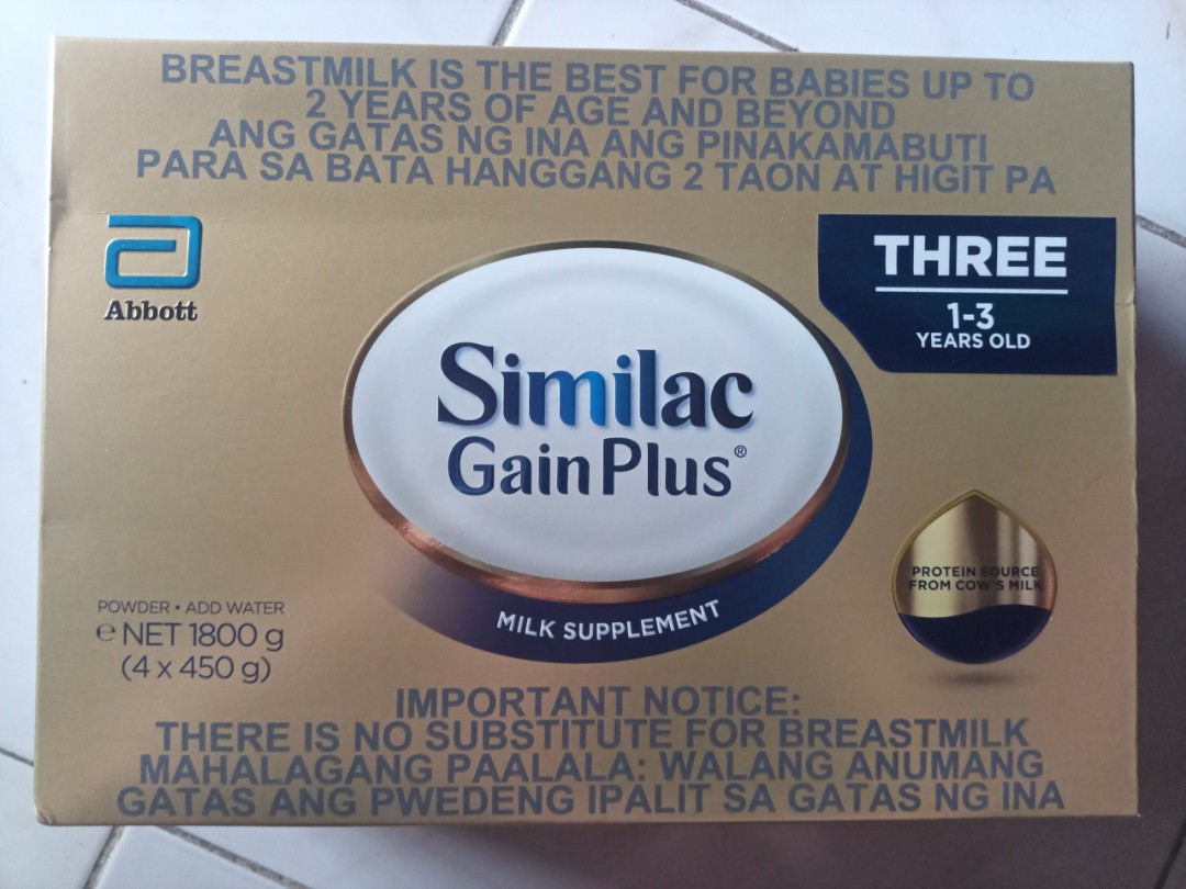 SIMILAC GAIN PLUS THREE (1-3 YRS OLD), Babies & Kids, Nursing & Feeding ...