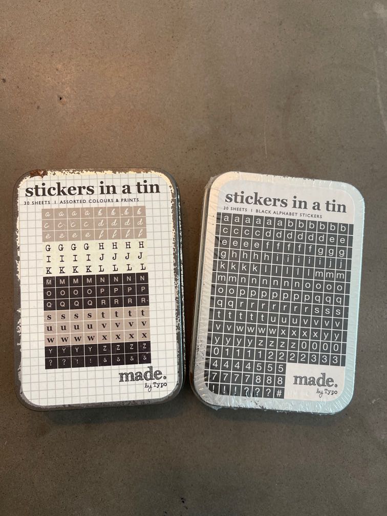 Typo Stickers in a tin (Alphabet Stickers), Hobbies & Toys, Stationery ...