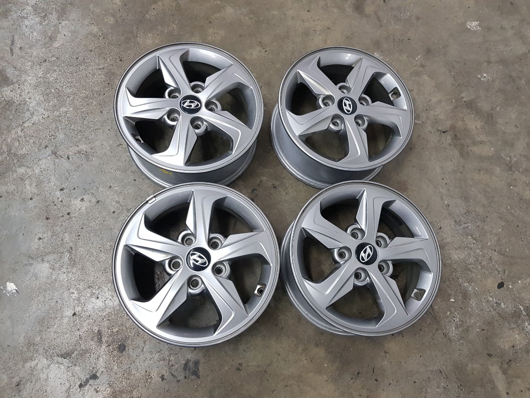 Used 15" Original Hyundai Rims, Car Accessories, Tyres & Rims on Carousell