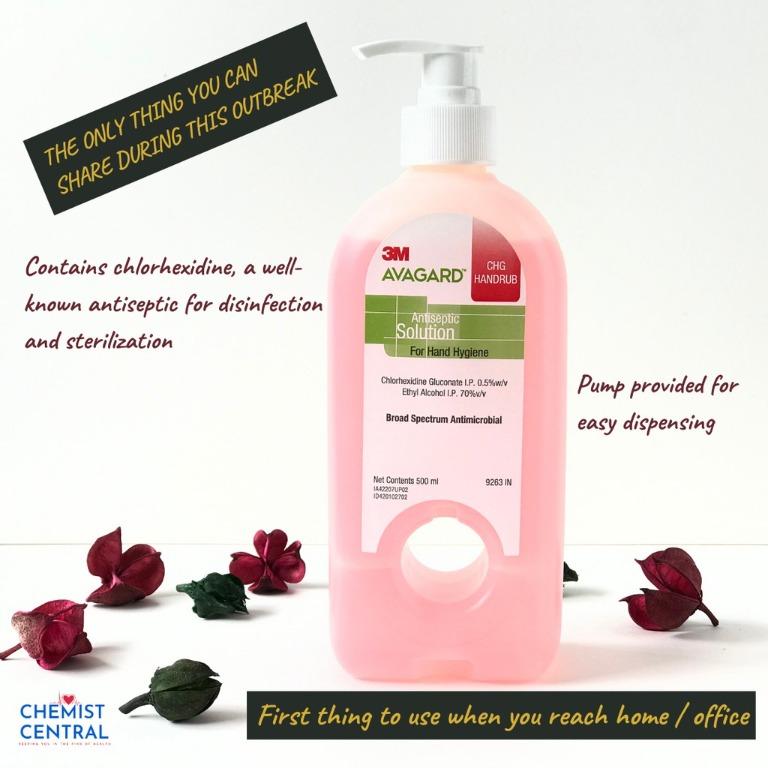3M AVAGARD 500ml Handrub Antiseptic Solution Broad Spectrum ...