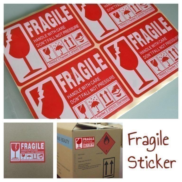 60 pieces Fragile Sticker Pack, Hobbies & Toys, Stationery & Craft ...
