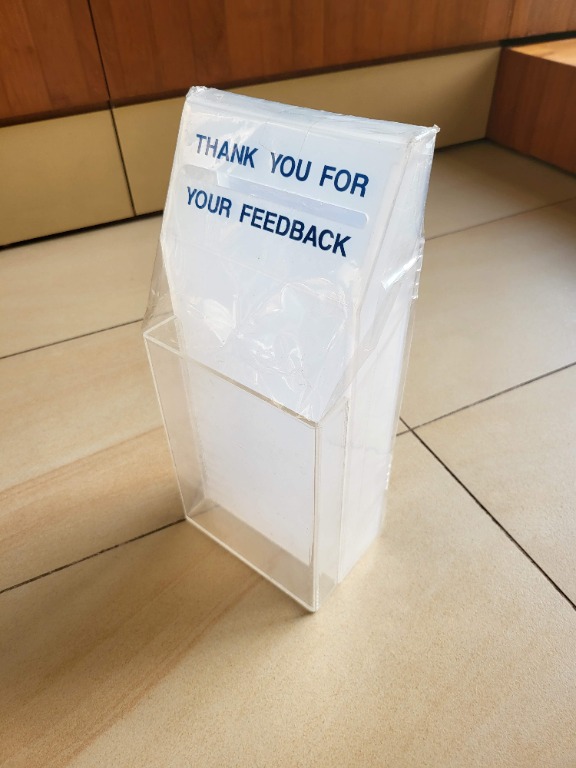 acrylic feedback box, Everything Else on Carousell