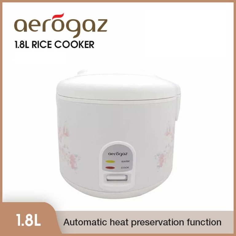 Aerogaz AZ-1800RC Rice Cooker 1.8L White, TV & Home Appliances, Kitchen ...