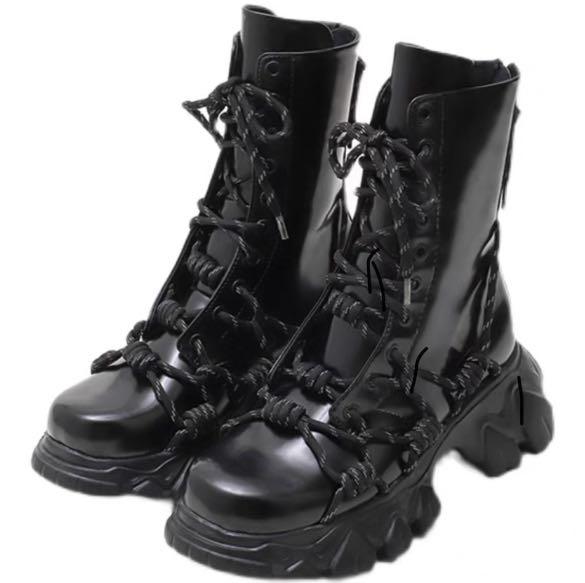ALIEN PLATFORM BOOTS LACE X, Women's Fashion, Footwear, Boots on Carousell