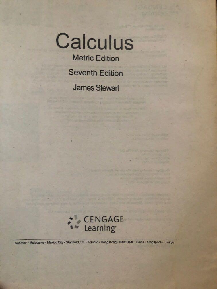 Calculus, Metric Edition by James Stewart, Hobbies & Toys, Books ...