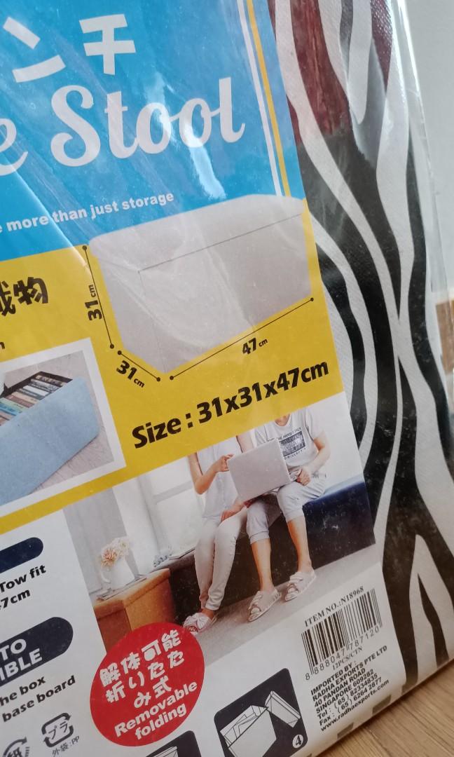 Storage Box Foldable Seating Chair Black Zebra, Furniture & Home Living ...