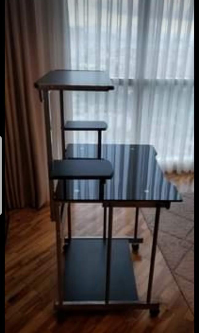 Computer Table with Speaker, CPU and Printer Holder and Drawer ...