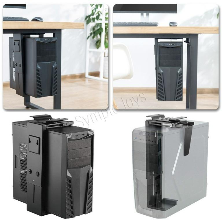 CPU Holder Under Desk Mount Adjustable Wall PC Stand Heavy Duty ...