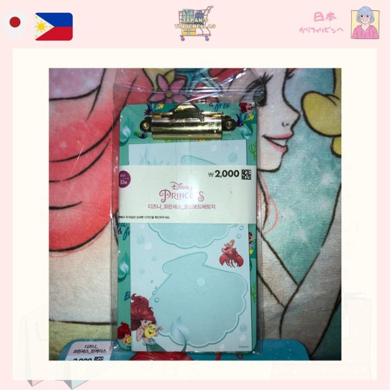 DAISO: ARIEL LITTLE MERMAID CLIPBOARD WITH NOTEPAD, Hobbies & Toys ...
