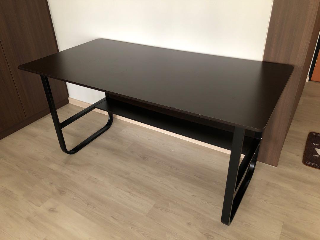 Dark Walnut Study Table (140 x 75cm), Furniture & Home Living ...