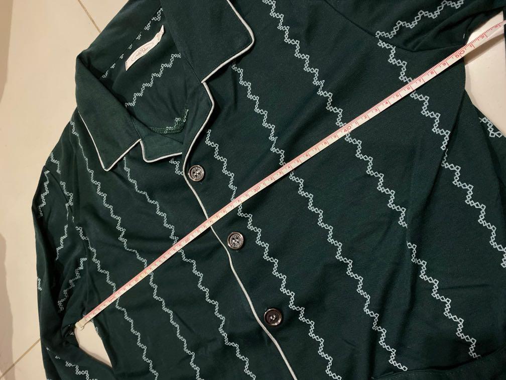 Green Striped Pajamas Full Set, Men's Fashion, Tops & Sets, Sleep and ...