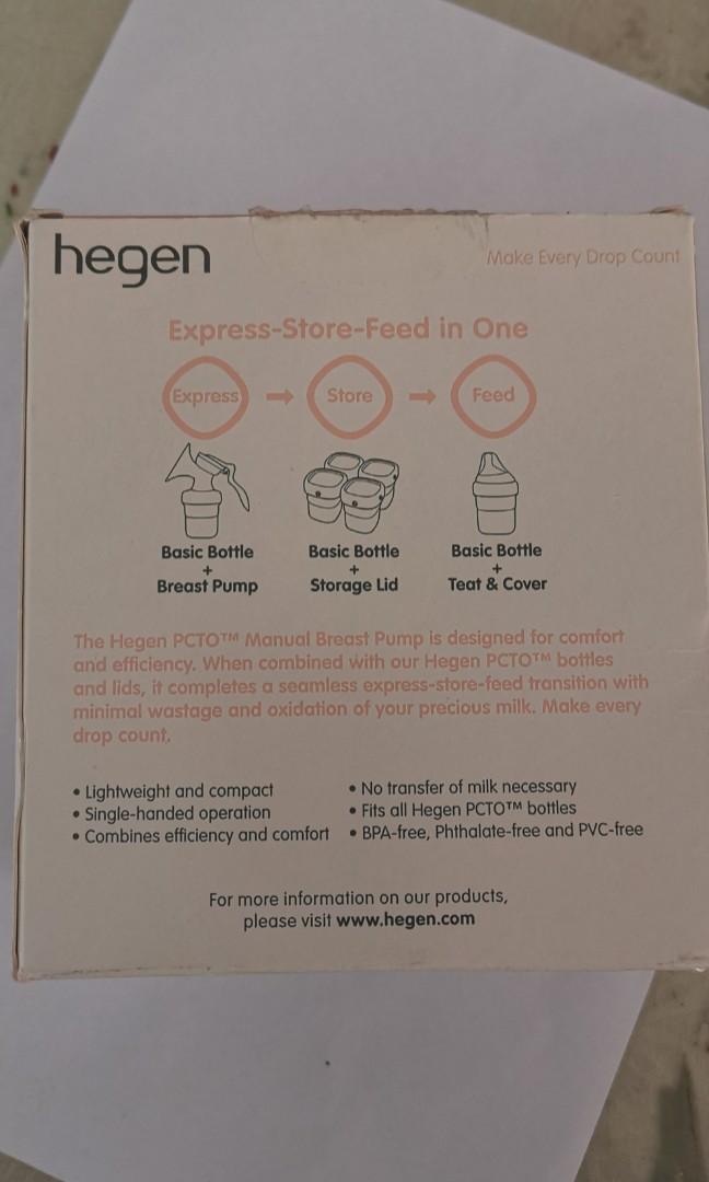 Hegan manual breast pump, Babies & Kids, Nursing & Feeding ...