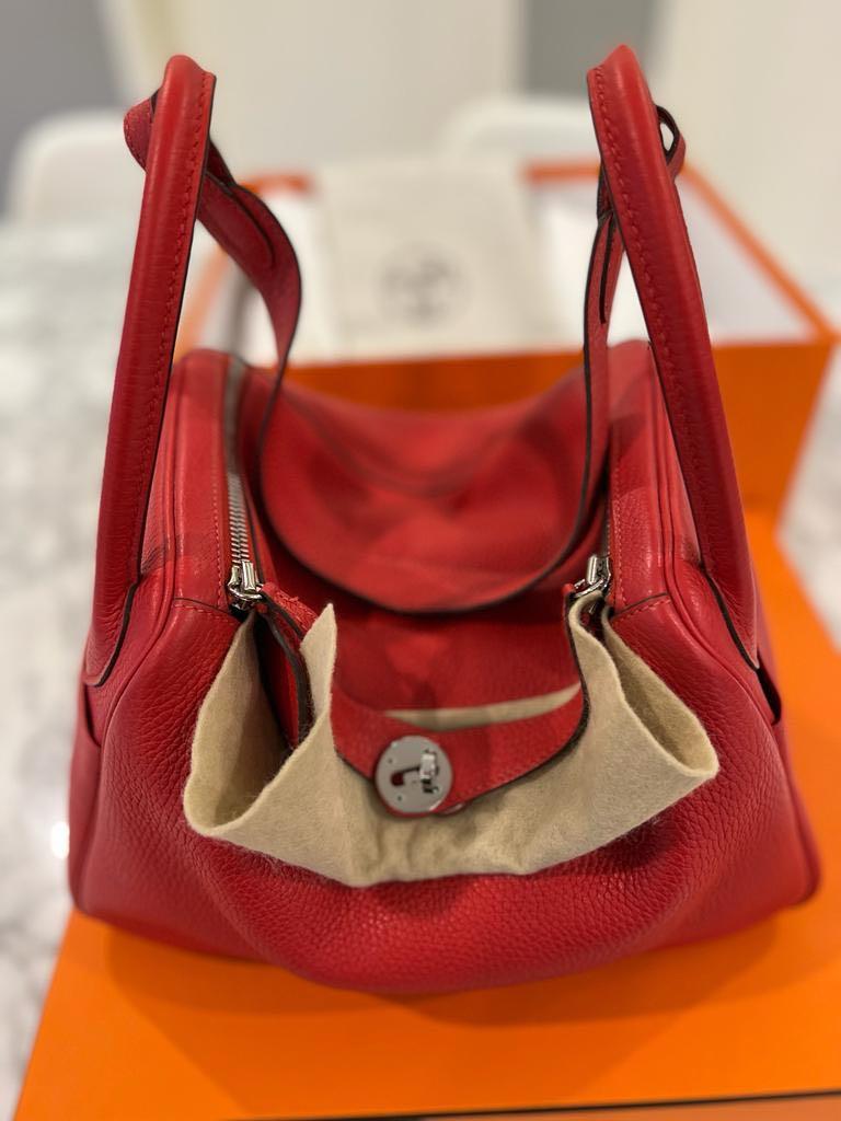 Hermes Lindy Tomate size 30, Luxury, Bags & Wallets on Carousell