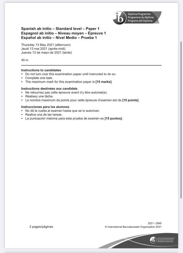 IB SL Spanish Ab Initio, Hobbies & Toys, Books & Magazines, Assessment ...