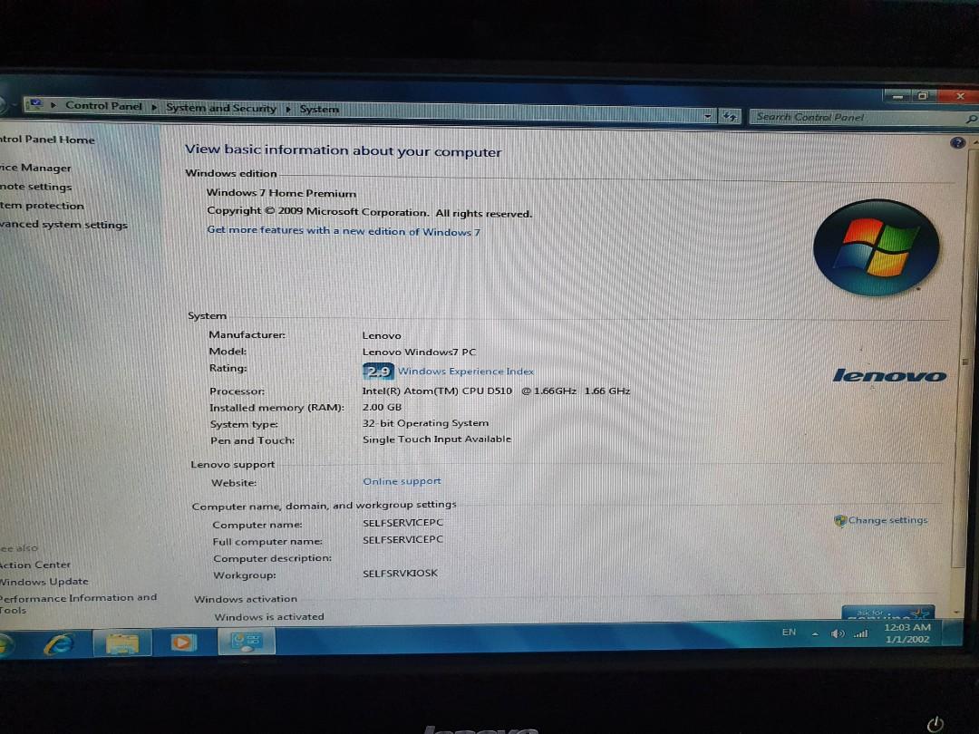 Lenovo window7 inbuilt Desktop, Computers & Tech, Desktops on Carousell