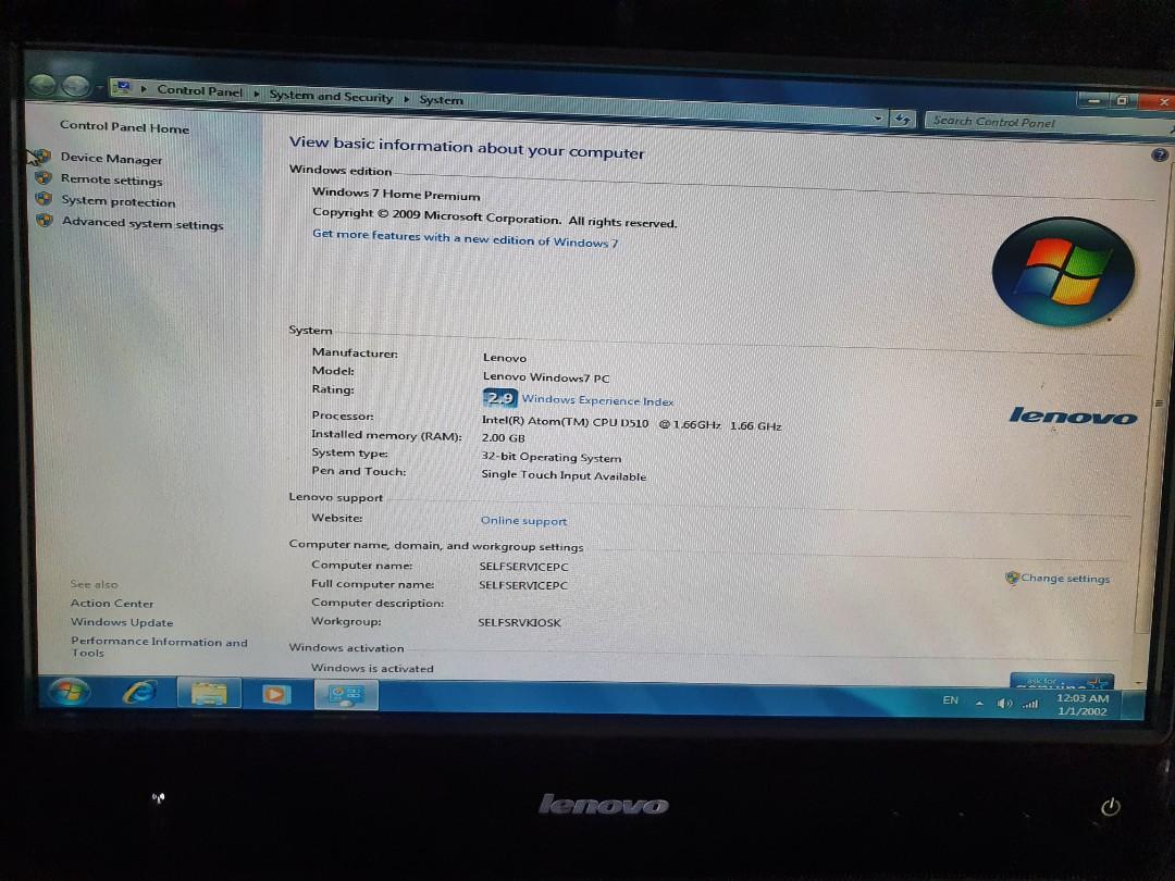 Lenovo window7 inbuilt Desktop, Computers & Tech, Desktops on Carousell