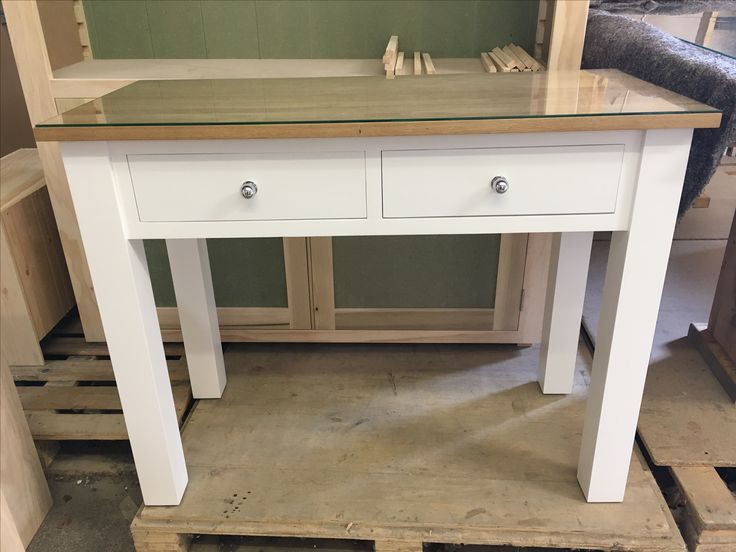 Mahogany computer table with glass top, Furniture & Home Living ...