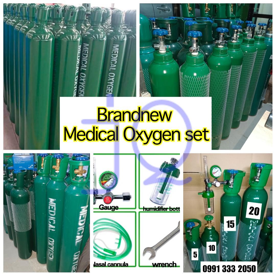 Medical oxygen tank set, Health & Nutrition, Medical Supplies & Tools ...