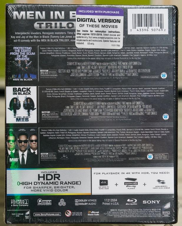 Men in Black Trilogy 4K Blu-ray (20th Anniversary Limited Edition Collection), Hobbies & Toys ...