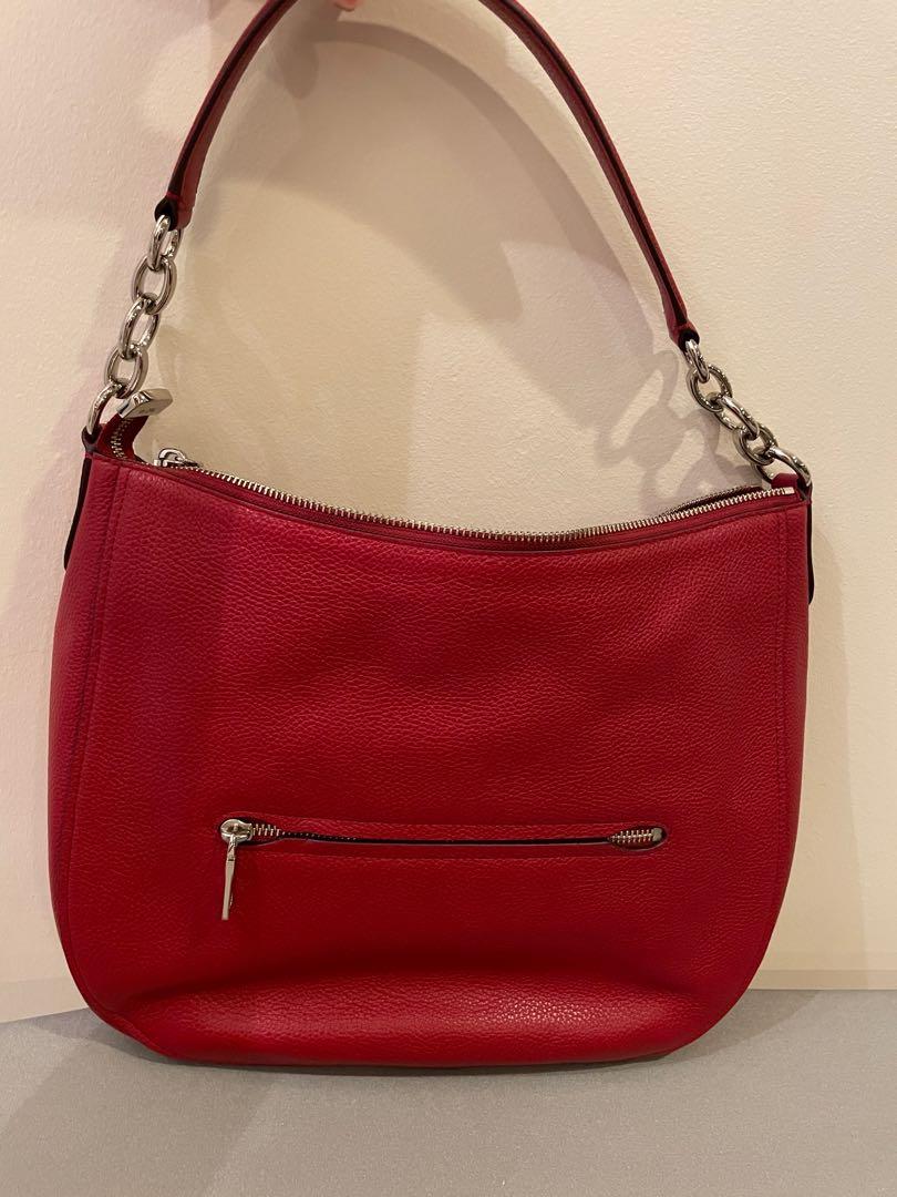 NEW!!! Coach bright red leather shoulder bag, Women's Fashion, Bags ...