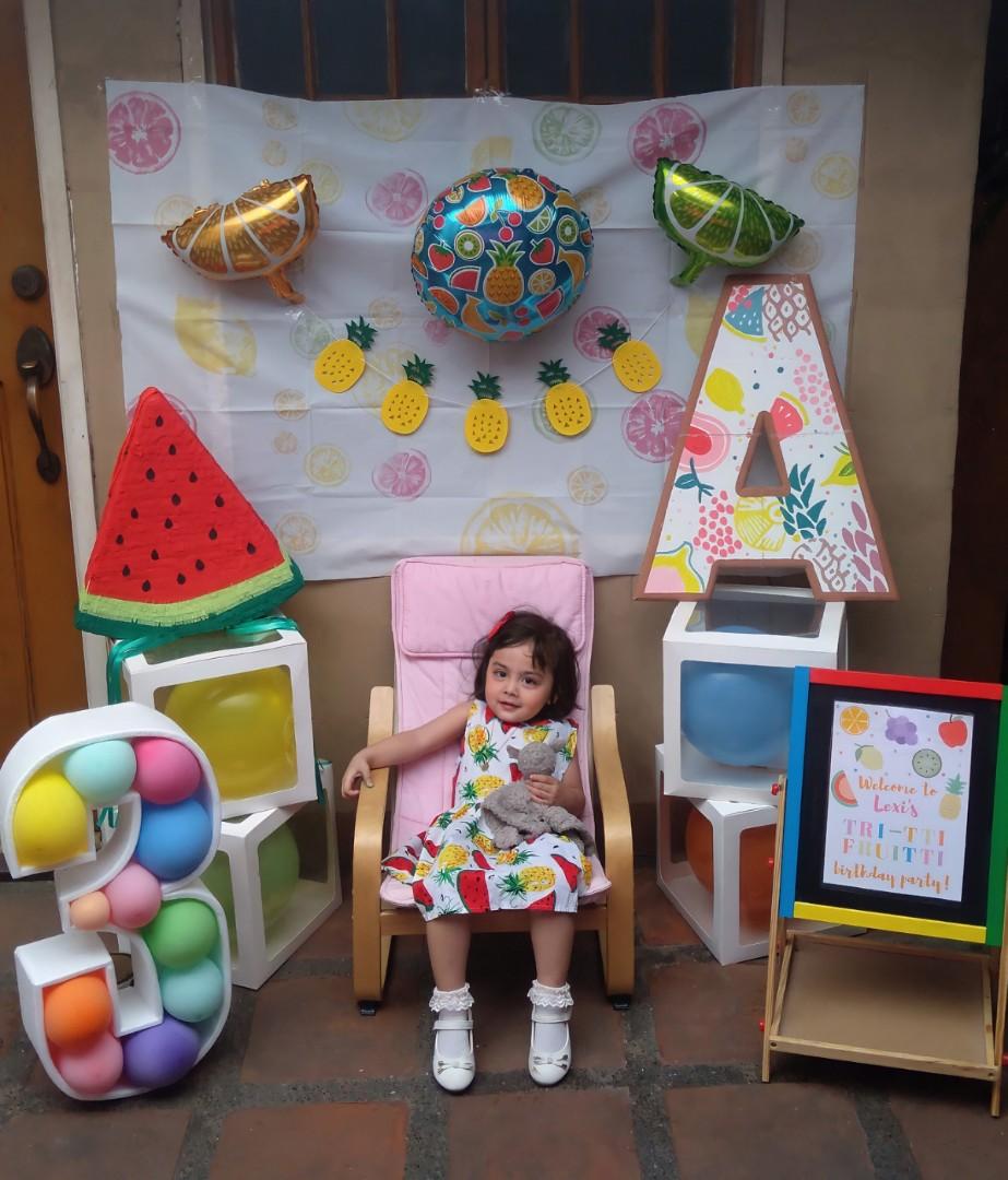 Party decor styrofoam letter A standee. Fruits design., Hobbies & Toys ...