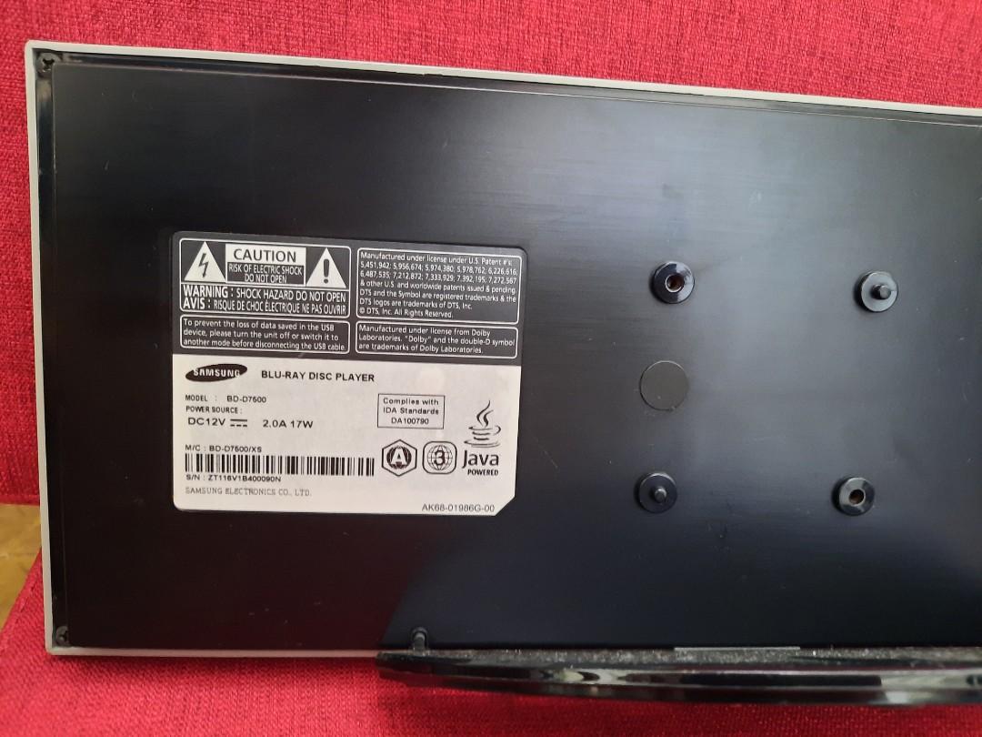 Samsung Blu Ray CD VCD DVD Disc player HDMI AV Lan No Remote Like New ...