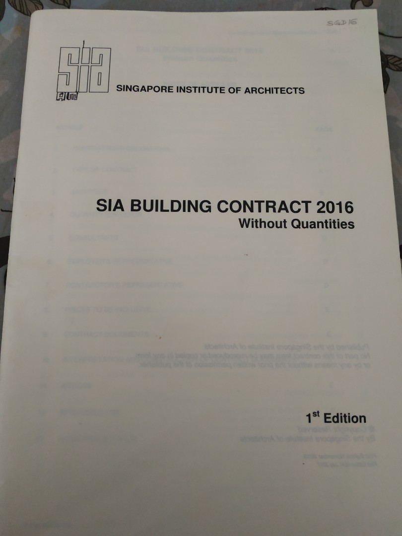 SIA Building Contract, Hobbies & Toys, Books & Magazines, Textbooks on Carousell