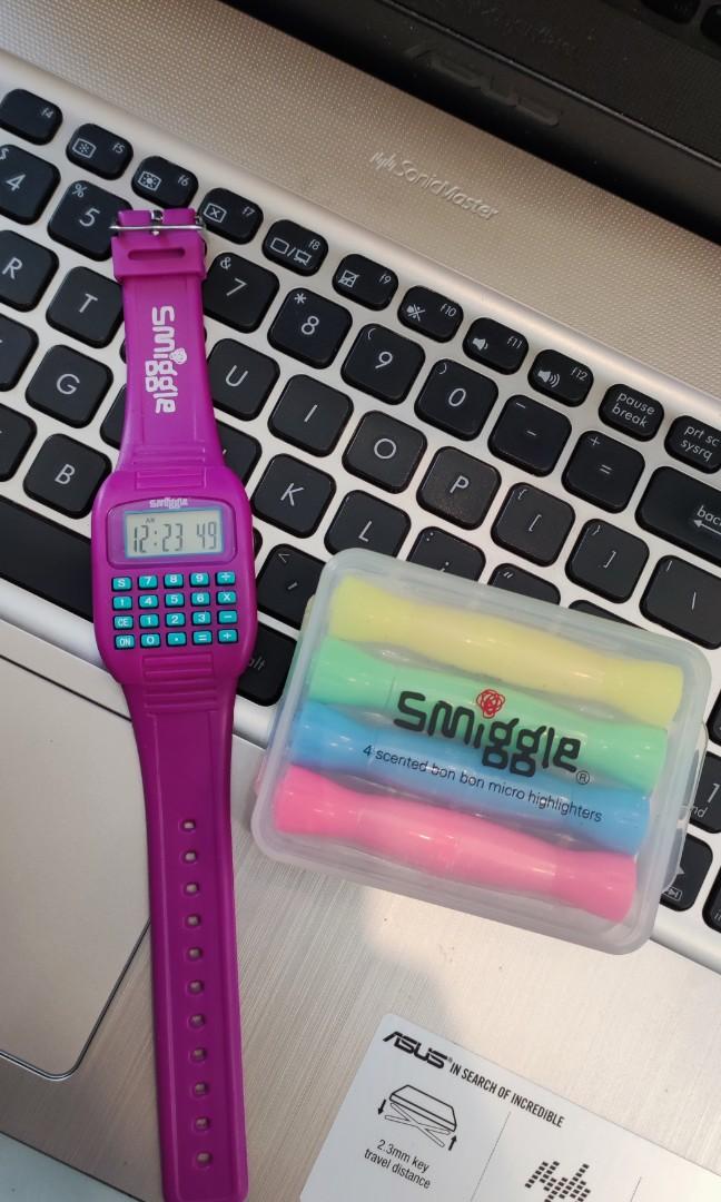 Smiggle Calculator Watch with Smiggle scented pens, Babies & Kids ...