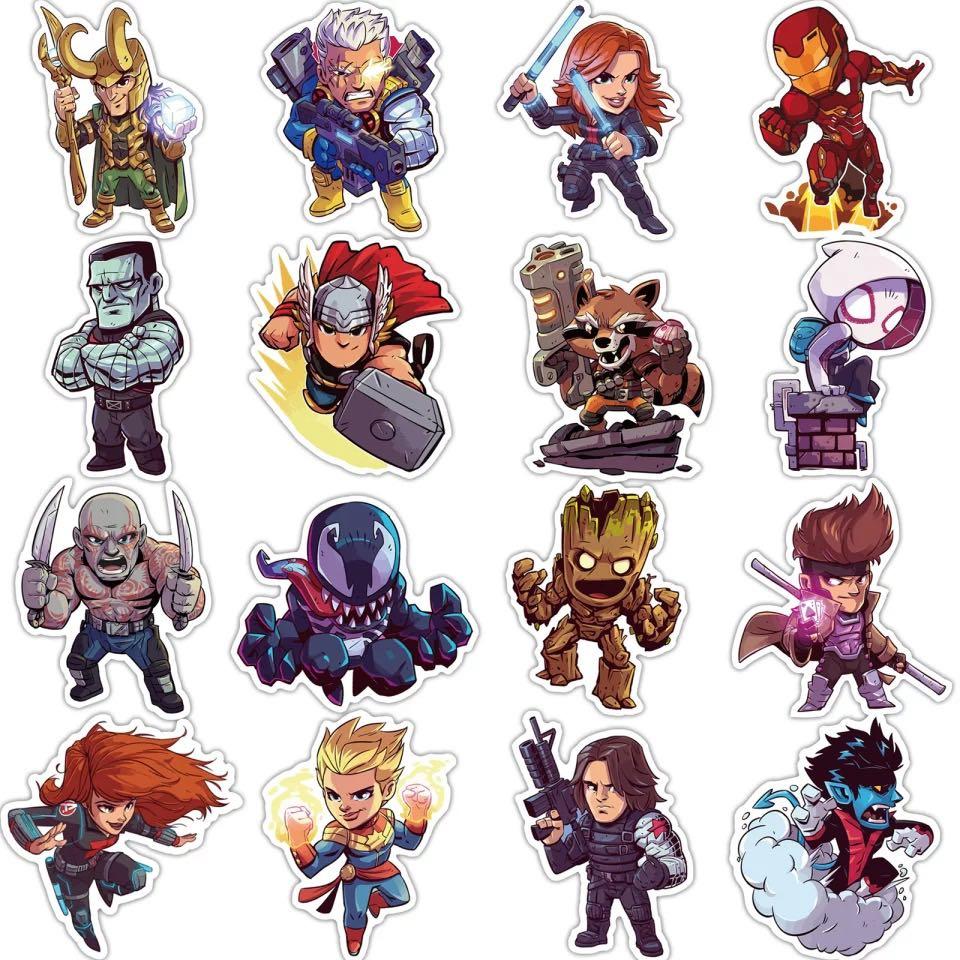 (Stickers) 50pc Superheroes Marvel Universe Multiverse Villains Thanos ...