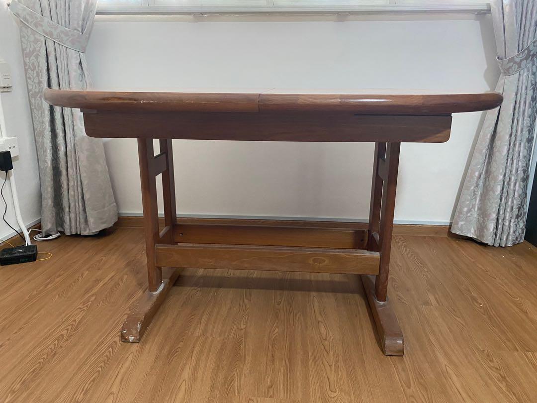 Strong Wooden dining table extendable to 173cm, Furniture & Home Living ...