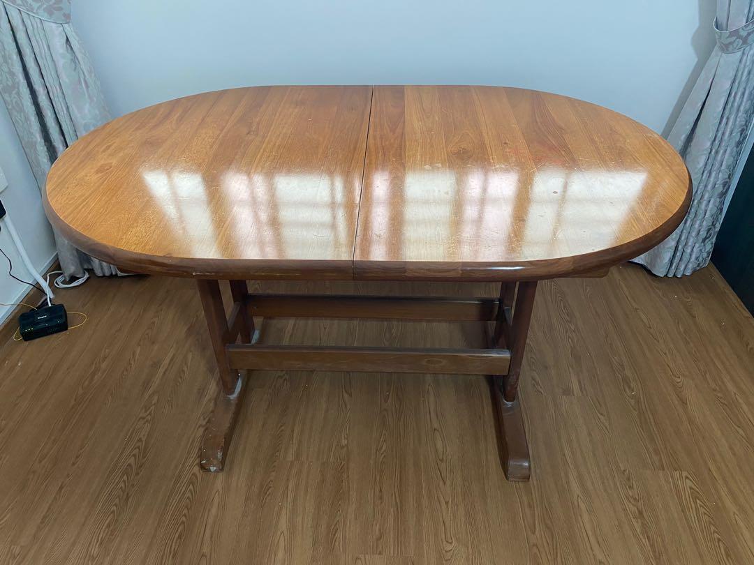 Strong Wooden dining table extendable to 173cm, Furniture & Home Living ...