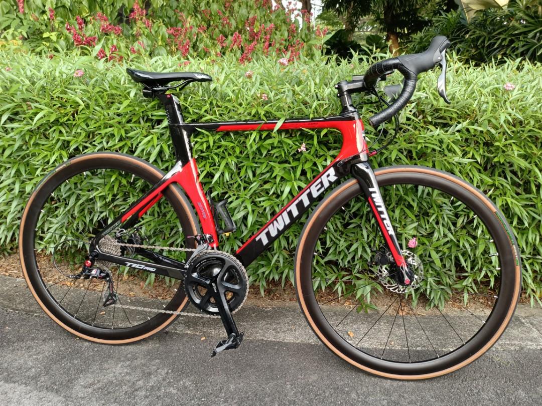 Twitter T10 Pro carbon road bike (2X11 Speed Frame size XL), Sports ...