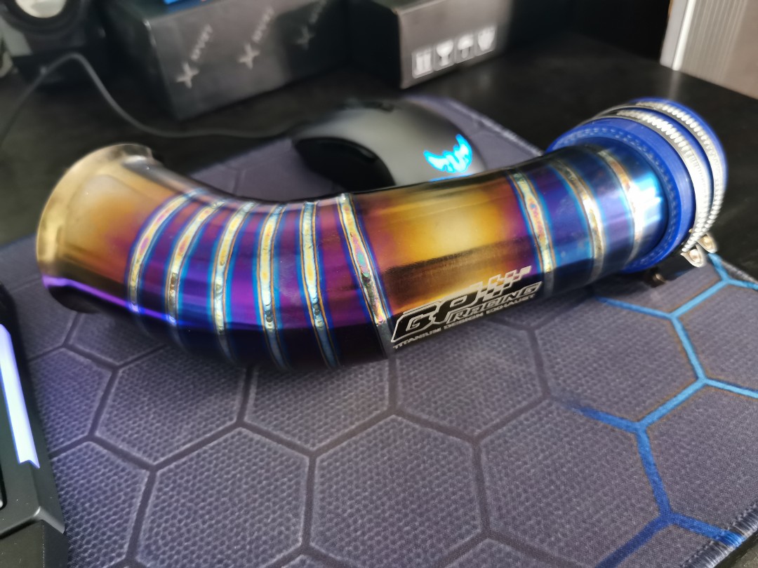 XMAX 300 REAL TITANIUM Air intake pipe., Motorcycles, Motorcycle ...