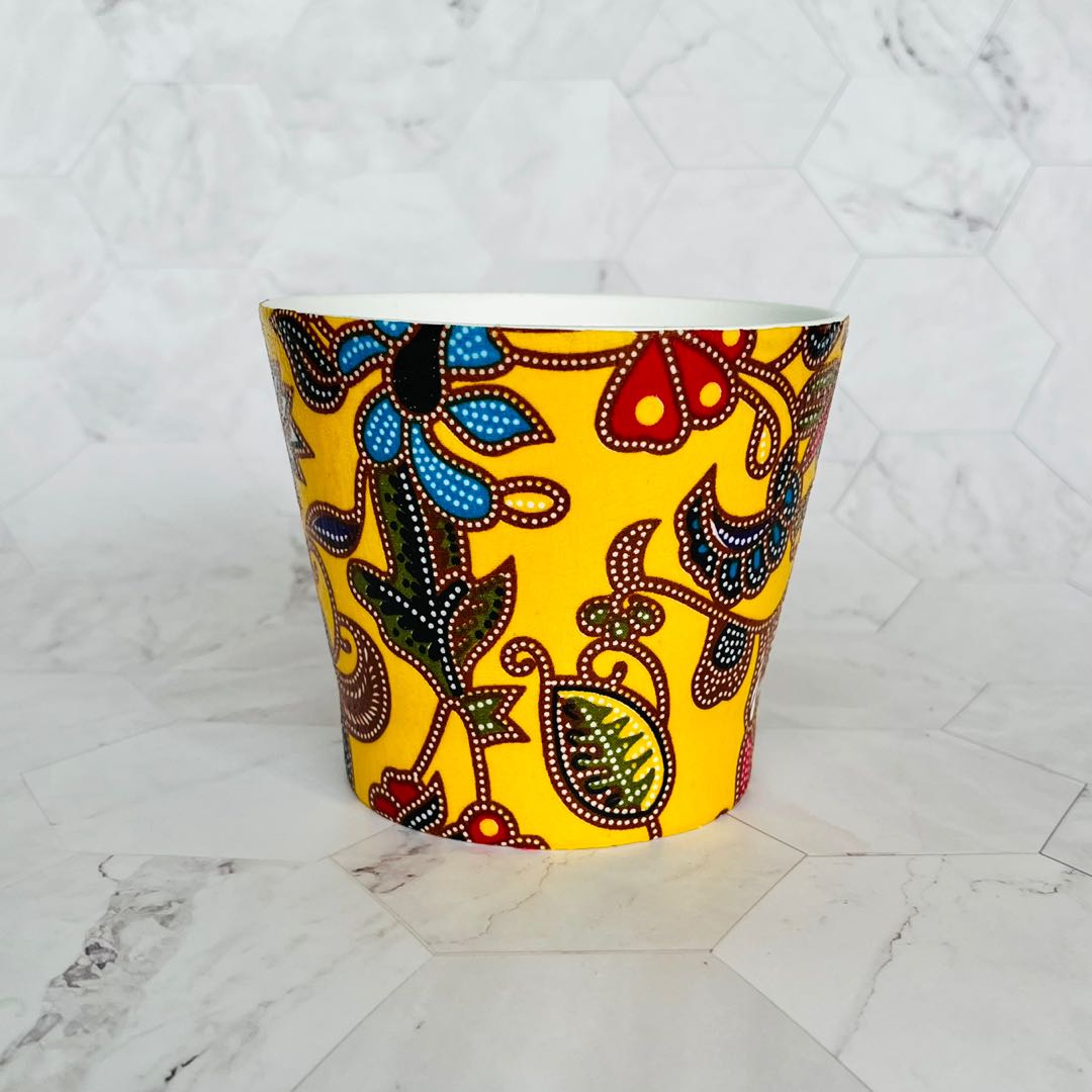 Yellow Singapore Airlines Batik Plant Pot, Small Size Plant Pot, Indoor ...