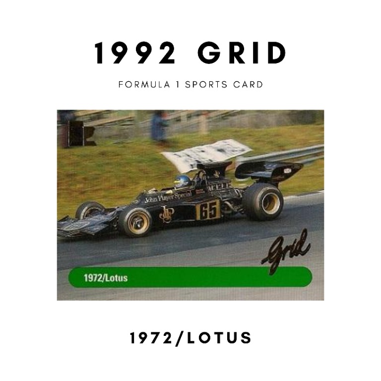 1992 GRID FORMULA F1 1972/LOTUS SPORTS RACE CARD, Hobbies & Toys ...