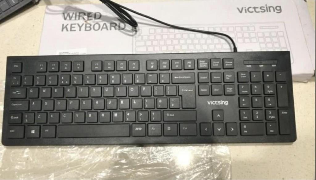 2122) VicTsing Keyboard 4.9ft Cable, wired Computer Keyboard with ...