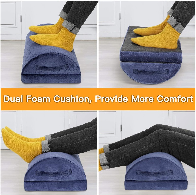 AMERIERGO Foot Rest for Under Desk at Work, Ergonomic Memory Foam Foot ...