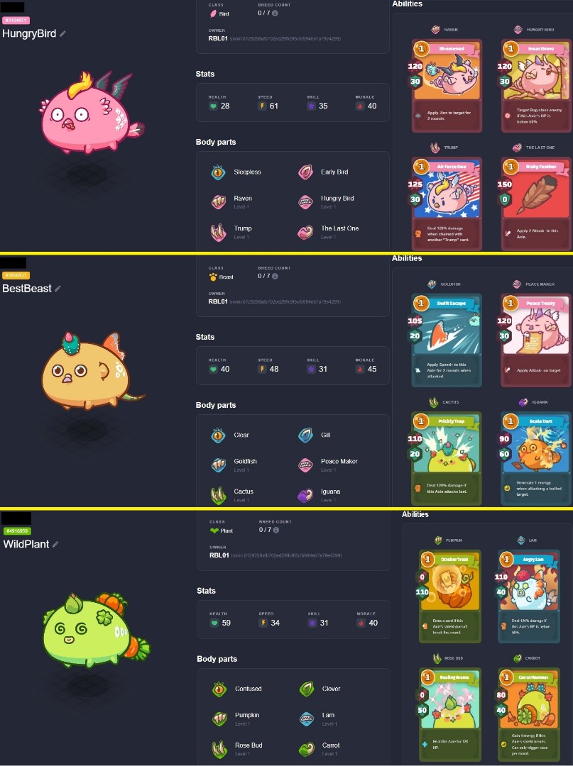 Axie Team - all virgin - Rush sale, Computers & Tech, Parts ...