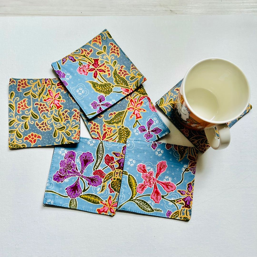 Batik Fabric Coasters Handmade in Singapore, Everything Else on Carousell
