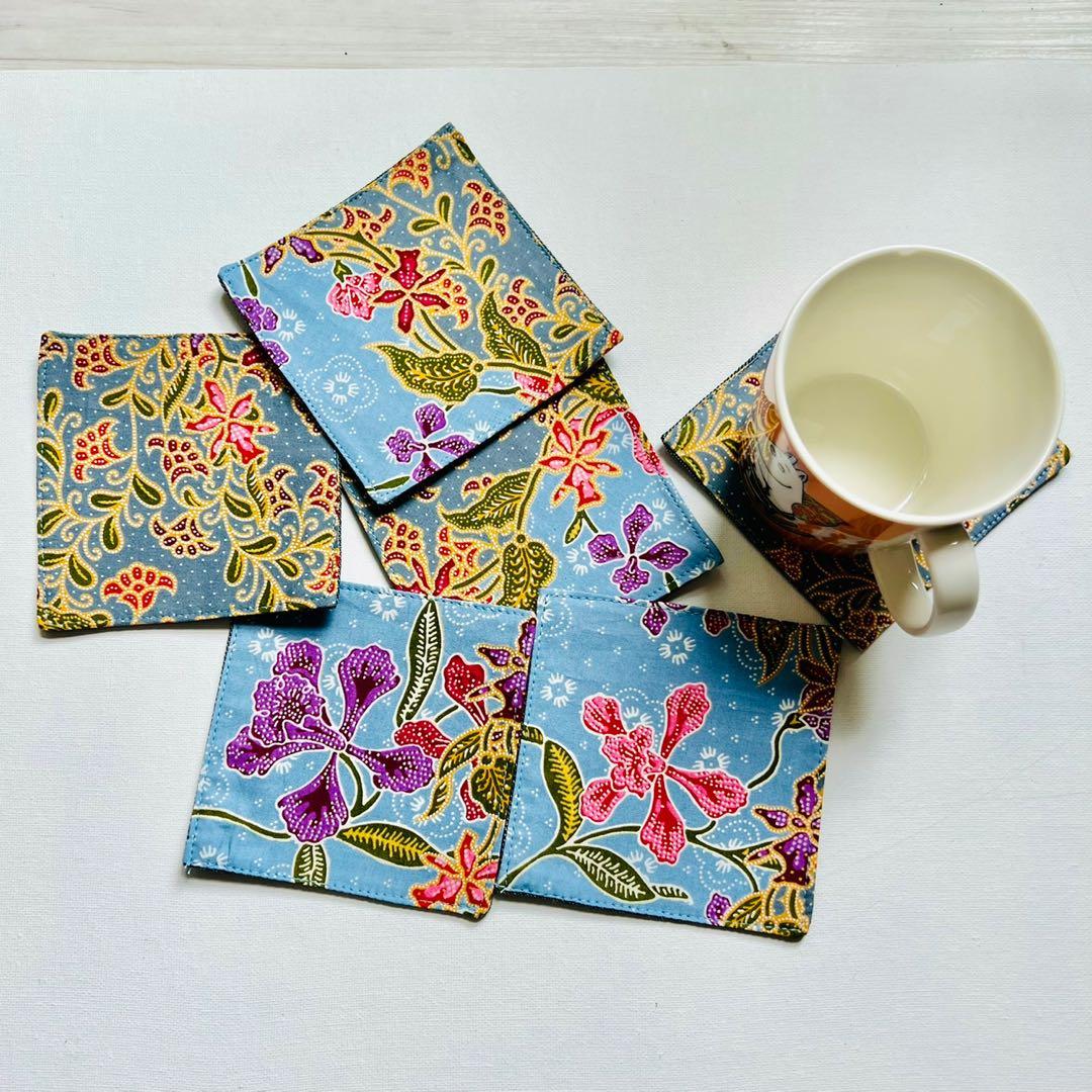 Batik Fabric Coasters Handmade in Singapore, Everything Else on Carousell